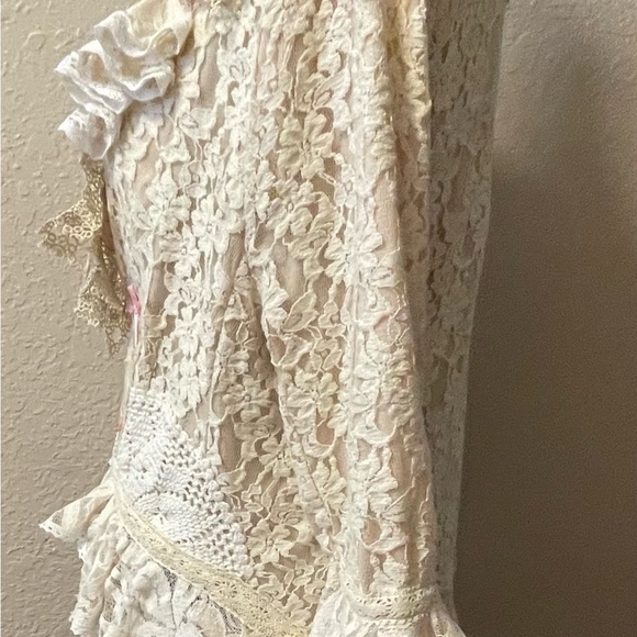 Chico's | Jackets & Coats | Handmade Bell Sleeve Upcycled Cream Jacket ...